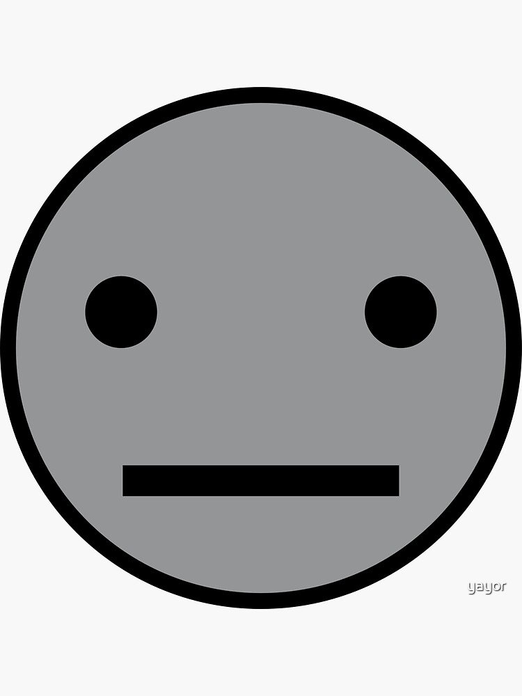 "Serious and gray face" Sticker for Sale by yayor | Redbubble