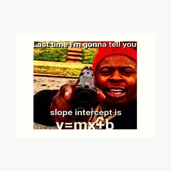 "Math Slope Intercept Meme" Art Print for Sale by RarePNGs | Redbubble