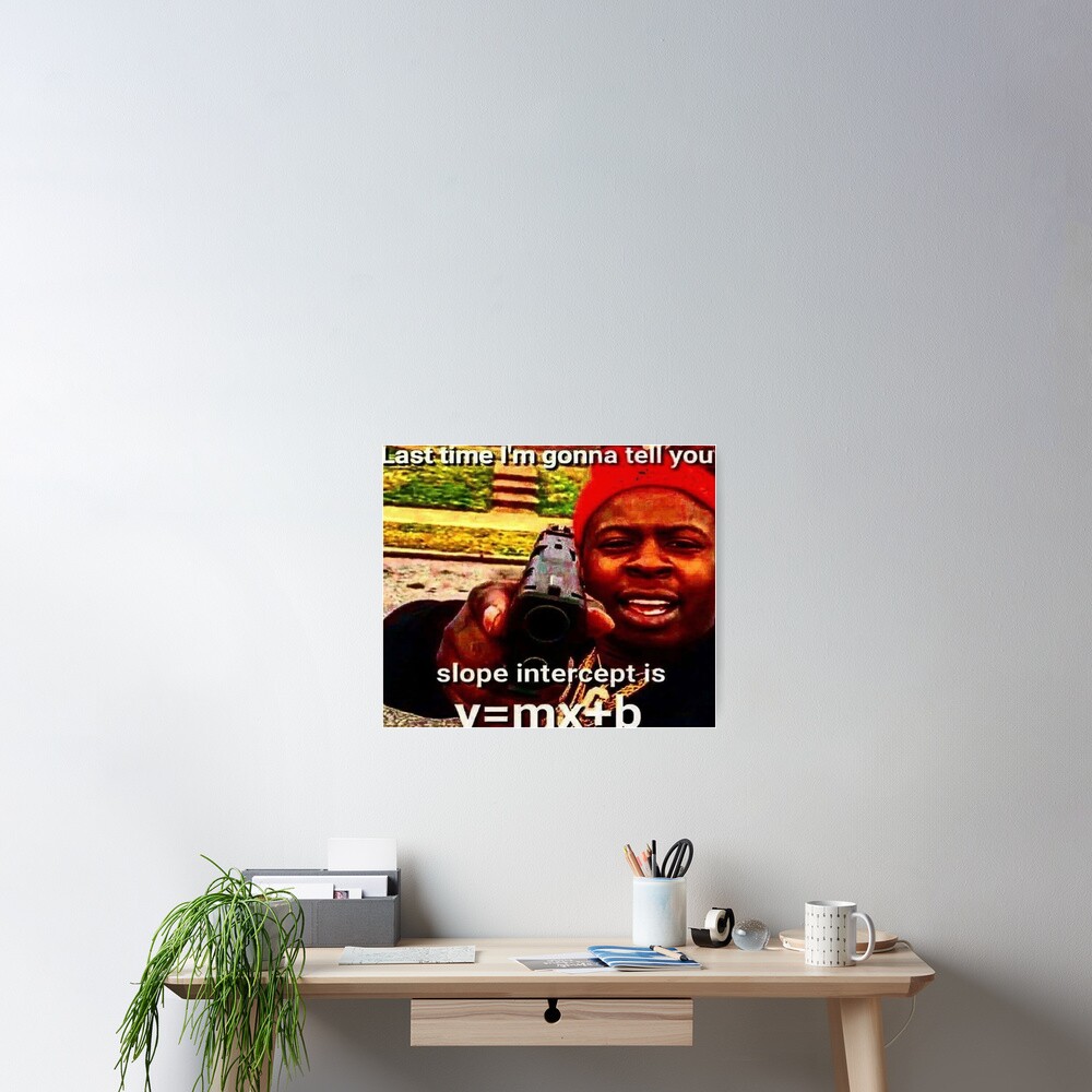 "Math Slope Intercept Meme" Poster by RarePNGs | Redbubble