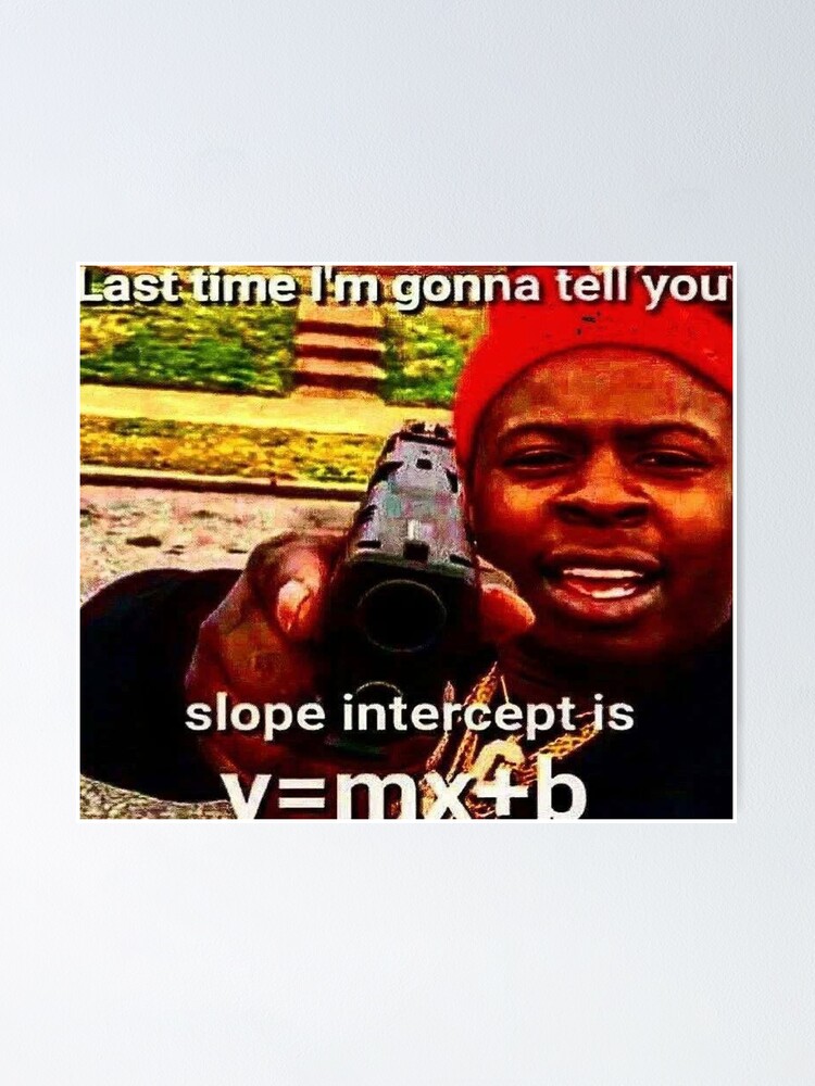 "Math Slope Intercept Meme" Poster by RarePNGs | Redbubble