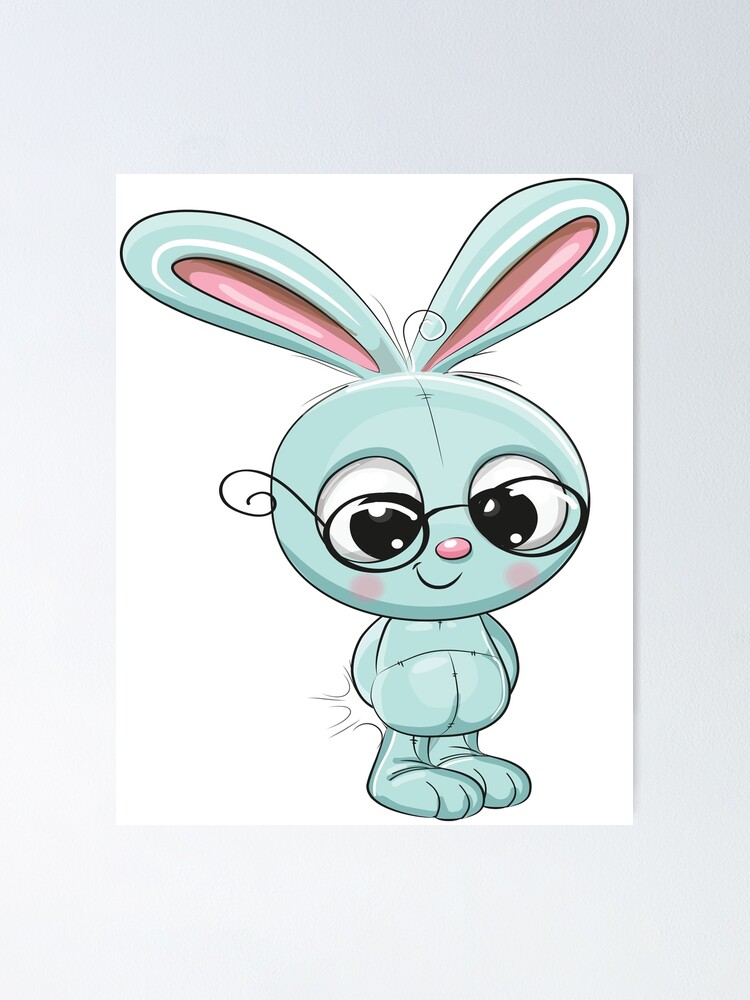 "Bunny Rabbit Awesome Cute Kawaii Cartoon" Poster by FiveNiches | Redbubble