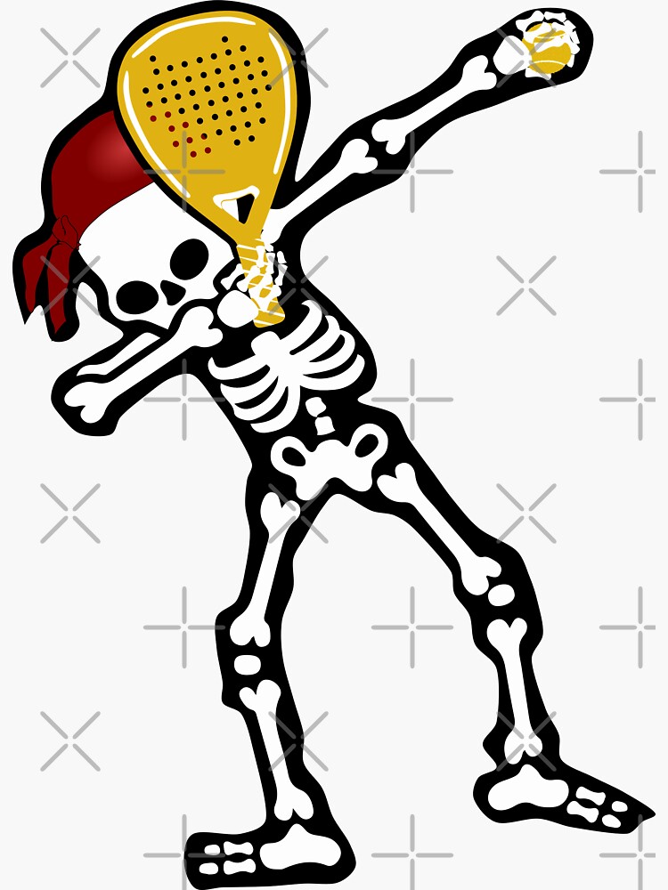 "Dabbing Skeleton Playing Padel - Funny Padel Player" Sticker for Sale ...