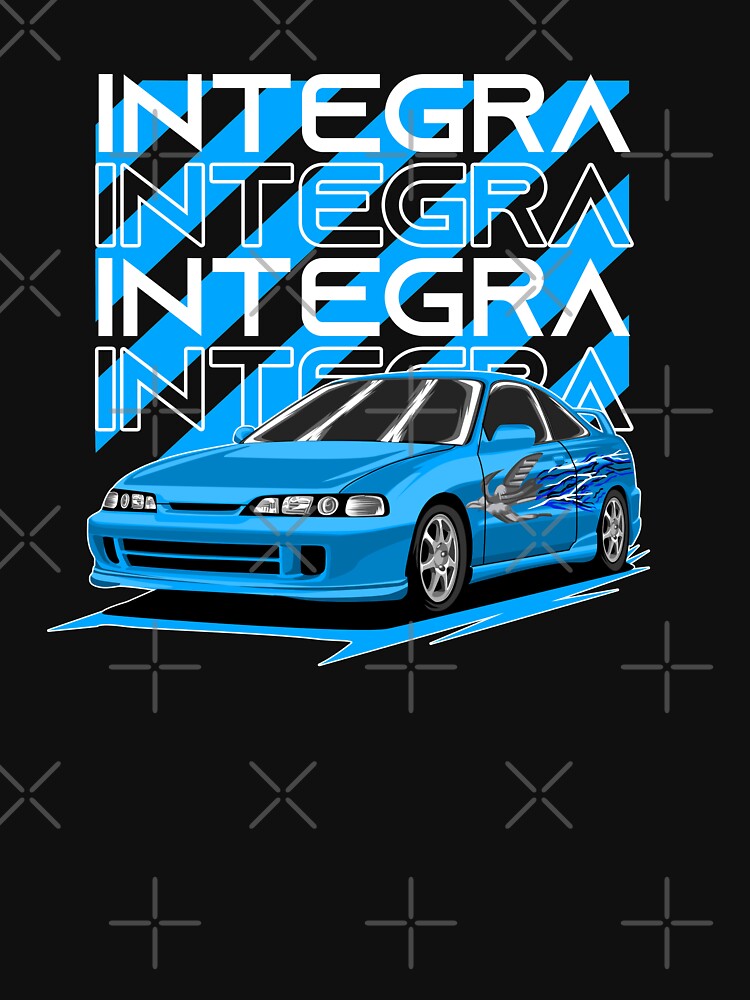 "Acura Integra Blue Mia" T-shirt for Sale by Ryzdesain | Redbubble ...