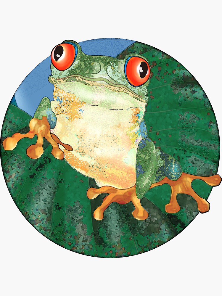 "Tree Frog" Sticker for Sale by evisionarts | Redbubble