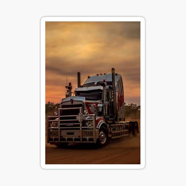 "Prime Mover Kenworth truck at Sunset" Sticker for Sale by JoanHarta ...