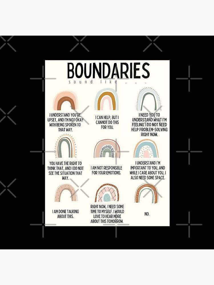 "Boundaries Sound Like - Therapy Office Decor - Boundaries Psychology ...
