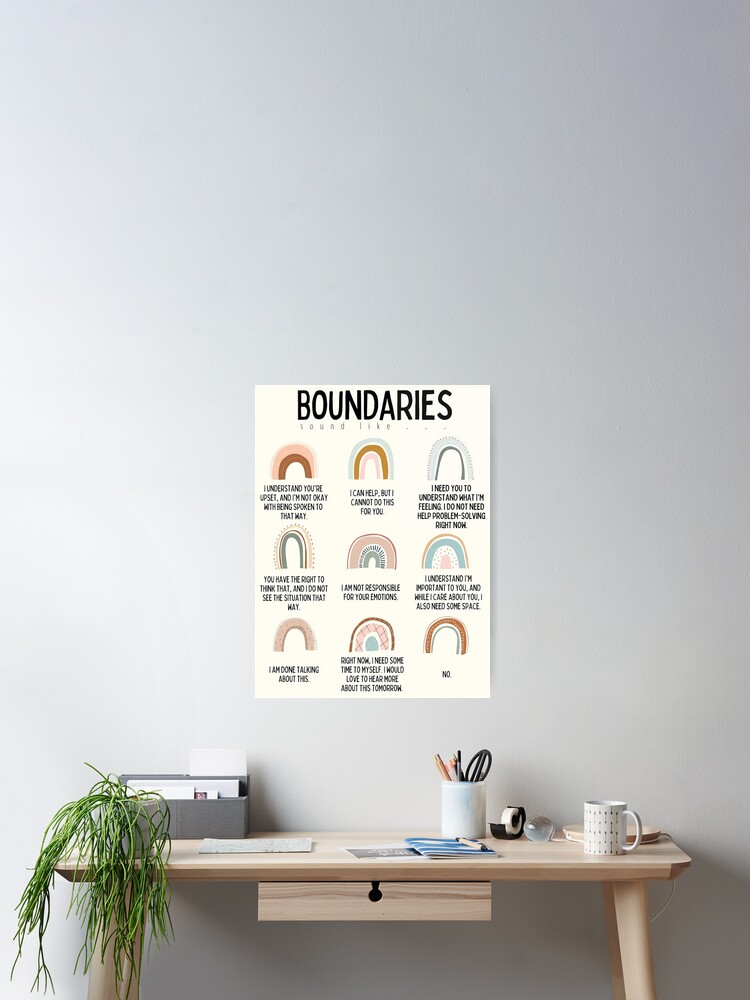 "Boundaries Sound Like - Therapy Office Decor - Boundaries Psychology ...