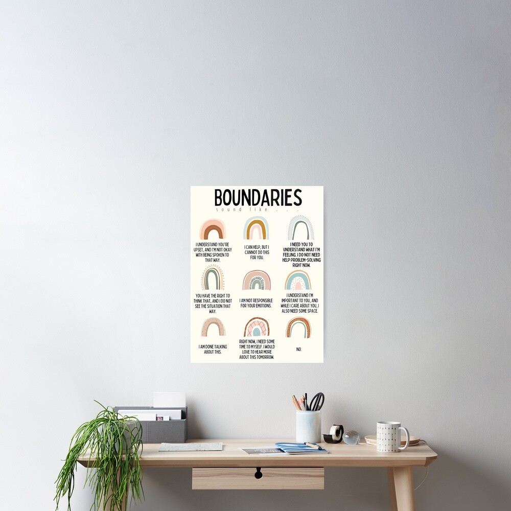 "Boundaries Sound Like - Therapy Office Decor - Boundaries Psychology ...