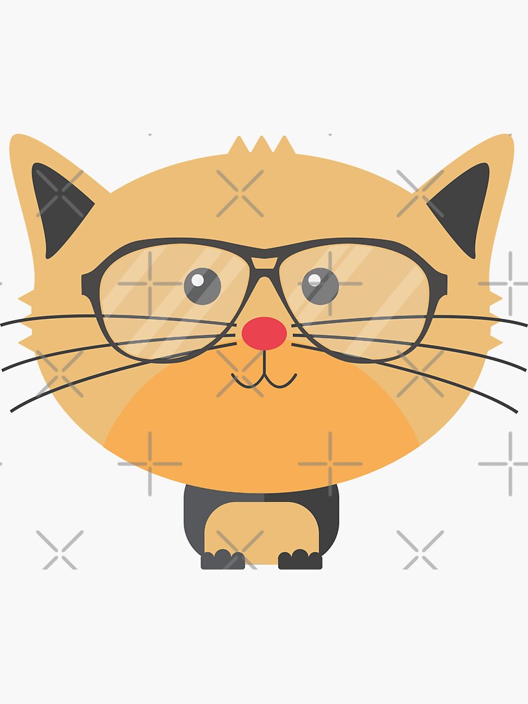 "Sweet cat in glasses sticker" Sticker for Sale by InstaCreatives ...
