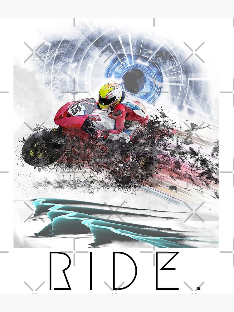 "Ride Motorcycle Abstract Drawing" Poster for Sale by NeveroddoreveN0 ...
