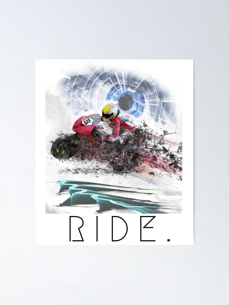 "Ride Motorcycle Abstract Drawing" Poster for Sale by NeveroddoreveN0 ...