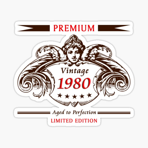 "VINTAGE PREMIUM 1980" Sticker for Sale by Perfomance | Redbubble