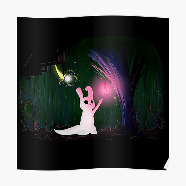 "Glowing Slugcat // Rain World" Poster for Sale by sonoyang | Redbubble
