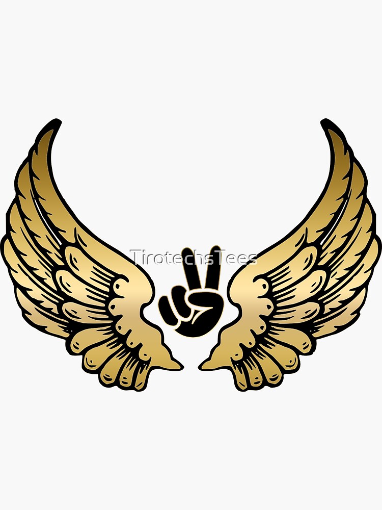 "Peace out sign with wings" Sticker for Sale by TirotechsTees | Redbubble