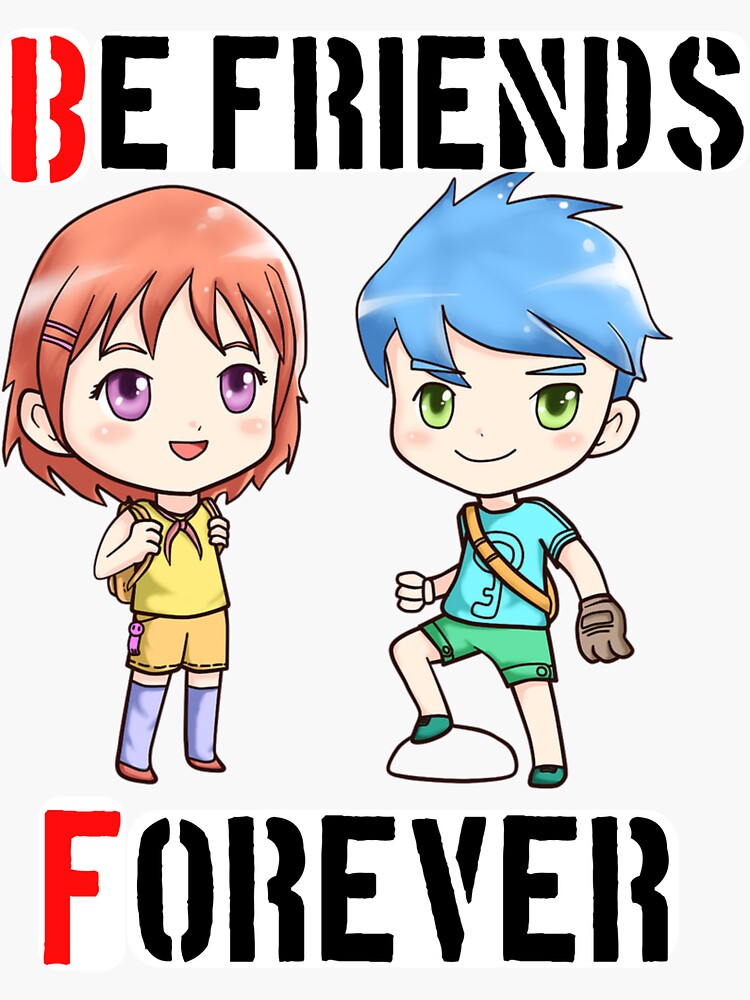 "Chibi be friends forever anime" Sticker for Sale by Menariya | Redbubble