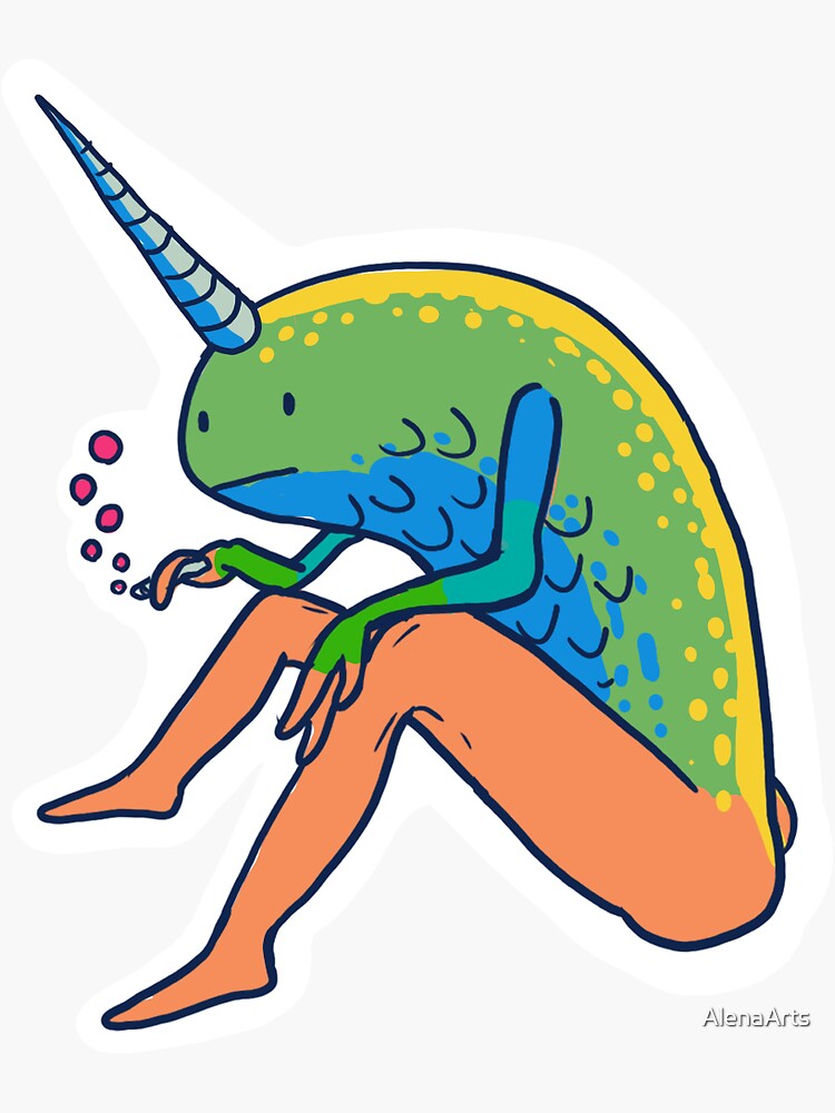 "Sad fish man" Sticker for Sale by AlenaArts | Redbubble