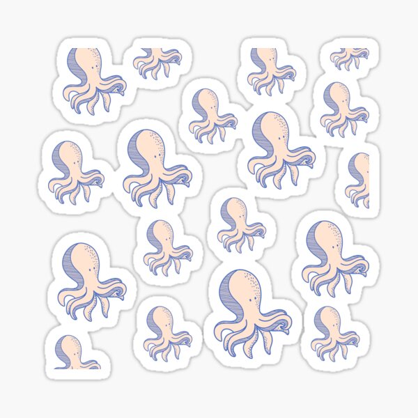 "Pink octopus." Sticker for Sale by Marrouma-art | Redbubble
