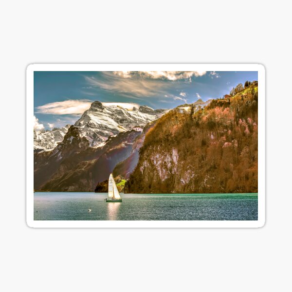 "Interlaken Sailing" Sticker by Finntasia | Redbubble