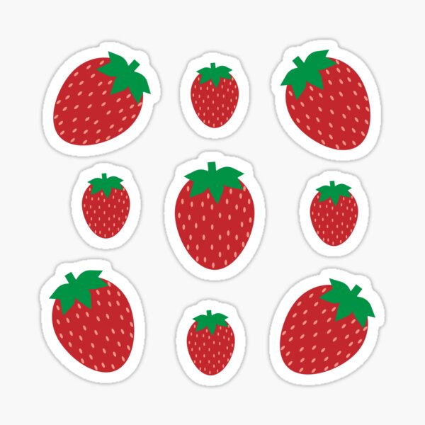 "cute strawberry sticker pack" Sticker for Sale by moonbean-art | Redbubble