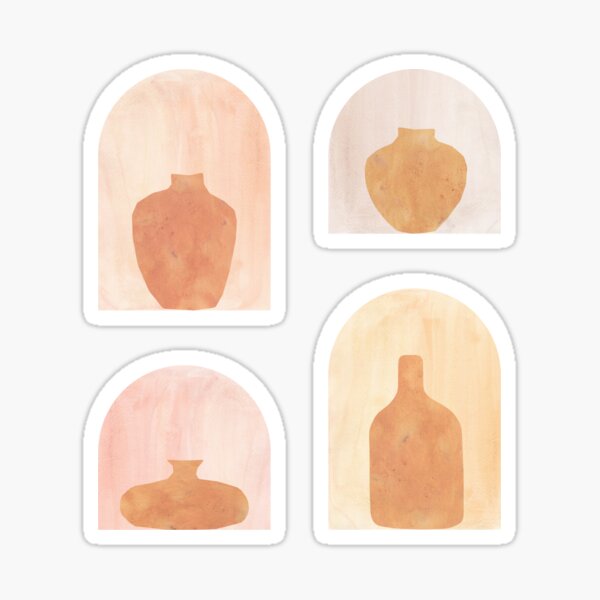 "Boho clay pots" Sticker for Sale by WhalesWay | Redbubble
