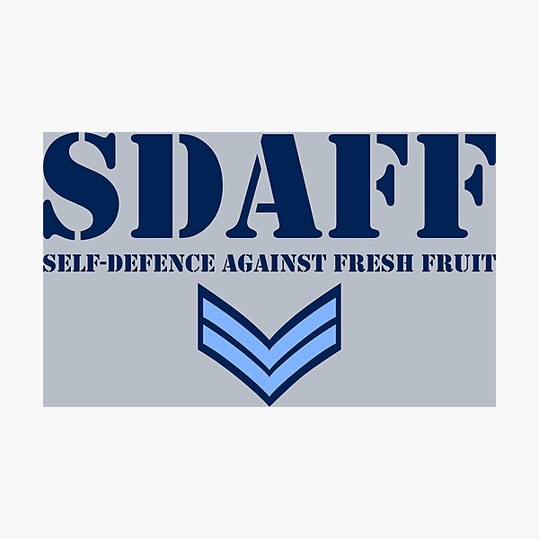 "Monty Python Self Defence Against Fresh Fruit - Blue Logo ...