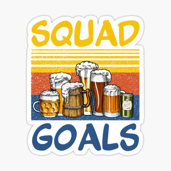 "Beer Squad Goals" Sticker for Sale by AnubhavRoy3 | Redbubble
