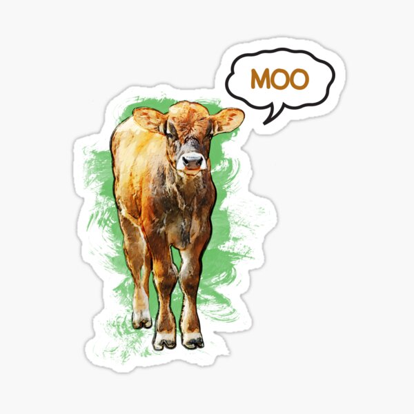 "Moo Cow" Sticker for Sale by evisionarts | Redbubble