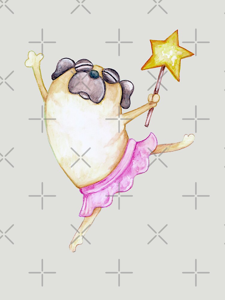 "Pug Fairy" T-shirt by Papagaeio | Redbubble