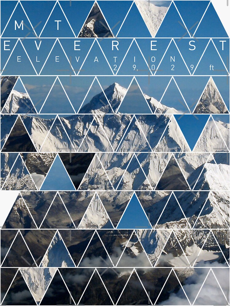 "Mt Everest Elevation 29,029ft" Sticker for Sale by red-leaf | Redbubble