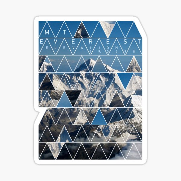 "Mt Everest Elevation 29,029ft" Sticker for Sale by red-leaf | Redbubble