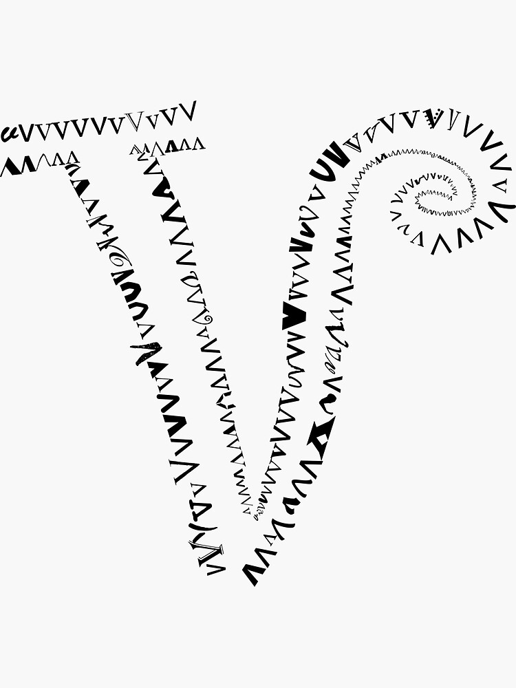 "Typographic V Letter" Sticker by adiosmillet | Redbubble