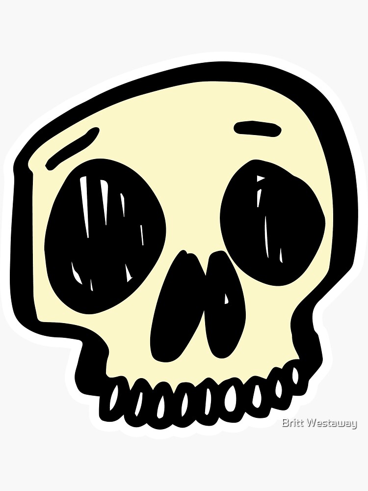 "Skully..." Sticker for Sale by BrittWestaway | Redbubble