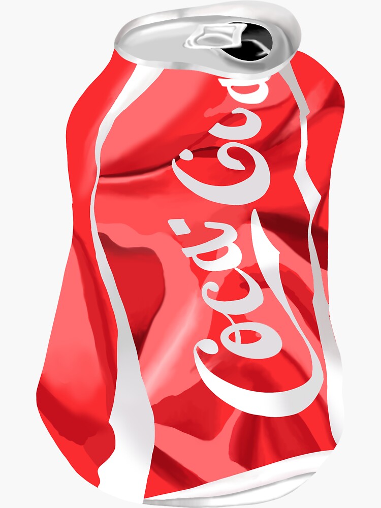 "scrunched coco cola can" Sticker for Sale by -monmon- | Redbubble