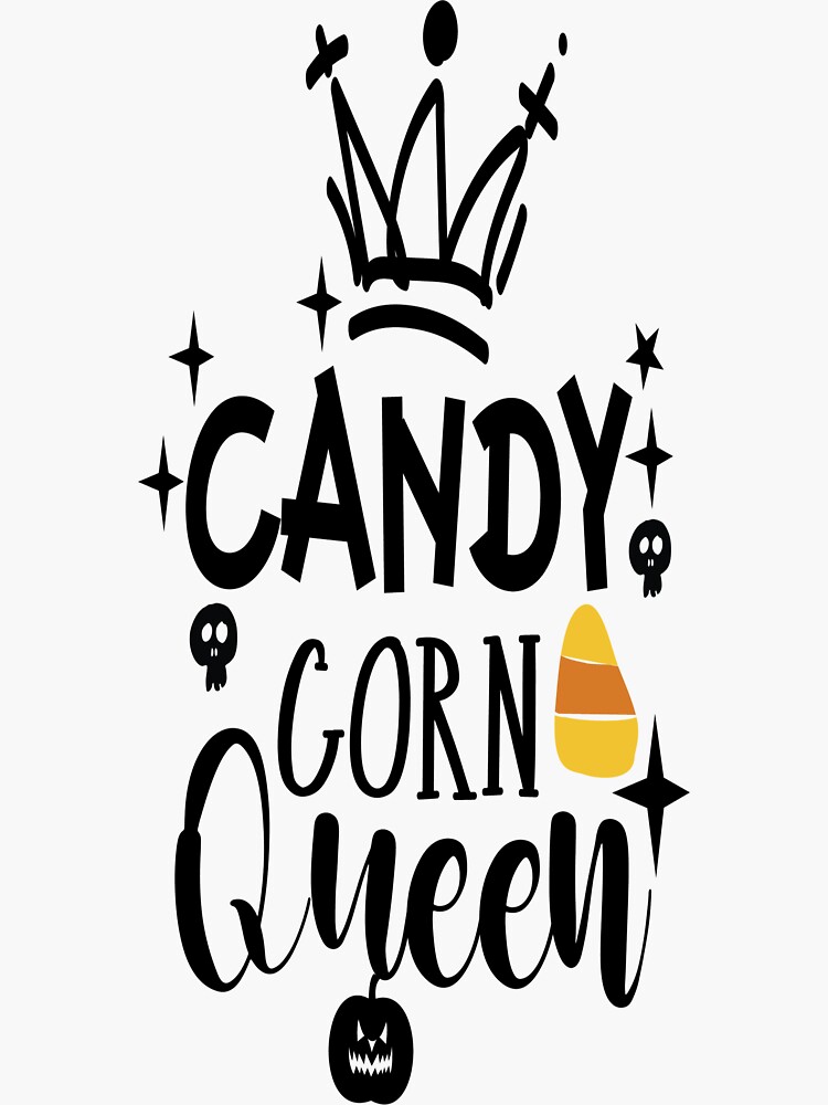 "Candy Corn Queen-Candy Queen" Sticker for Sale by KDesign17 | Redbubble
