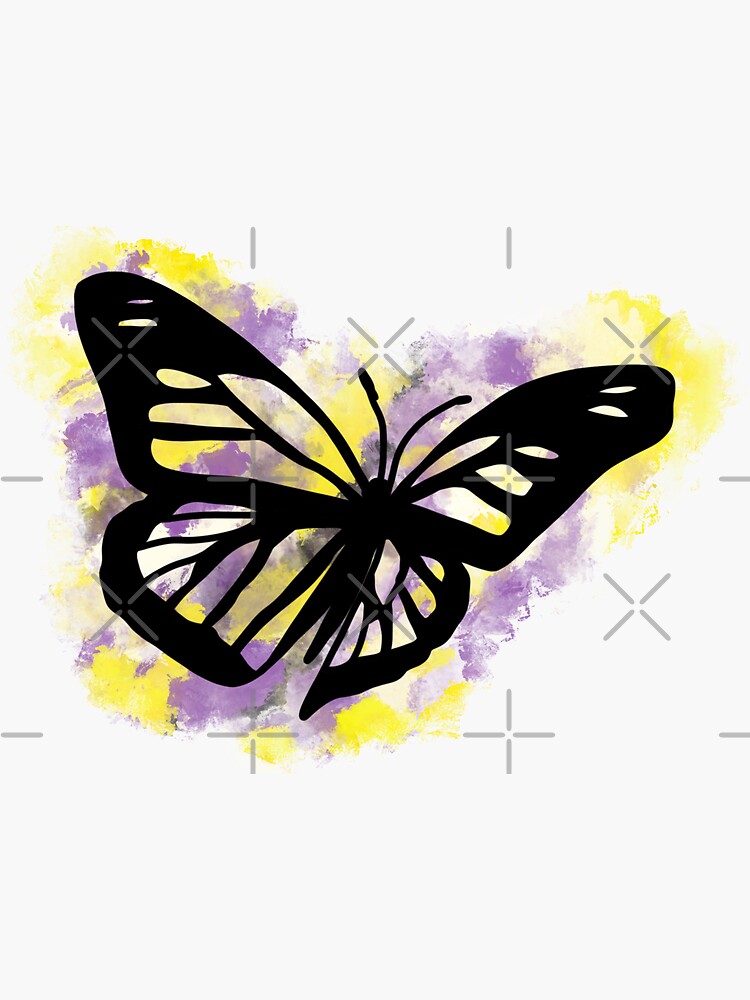 "Non-binary pride flag butterfly" Sticker for Sale by GirlofRandom ...