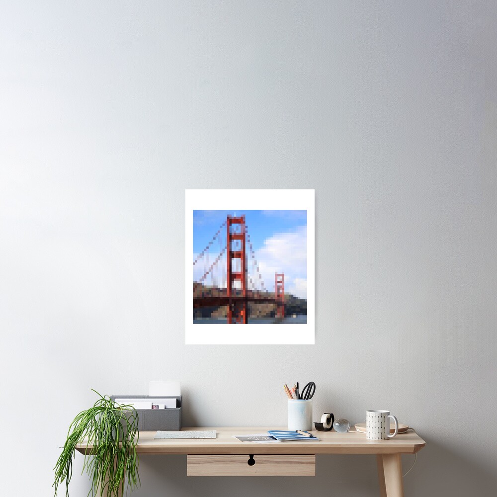 "Golden Gate Bridge Pixel Art" Poster for Sale by PixelArtTees | Redbubble