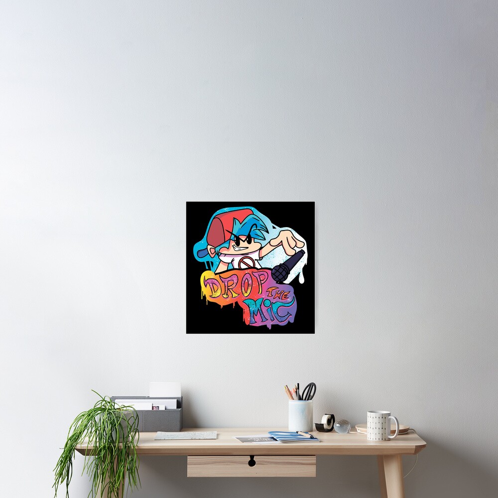 "fnf boyfriend drop the mic graffiti" Poster by Ruvolchik | Redbubble