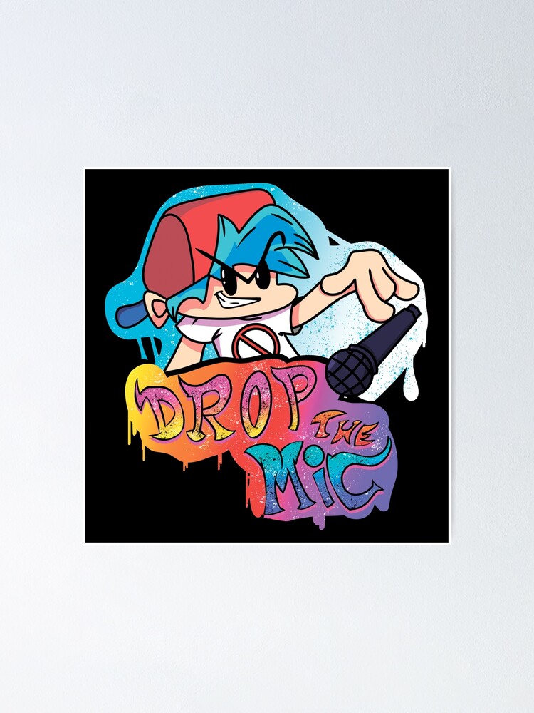 "fnf boyfriend drop the mic graffiti" Poster by Ruvolchik | Redbubble