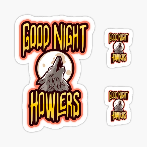 "Good Night Howlers - Cool Wolf And Fullmoon" Sticker for Sale by ...