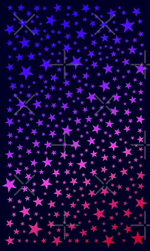 "Scatter Stars Blue to Red Night Sky Pattern Design" by patternsoup ...