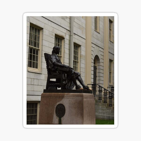 "John Harvard Statue at Harvard University in Cambridge, MA" Sticker ...