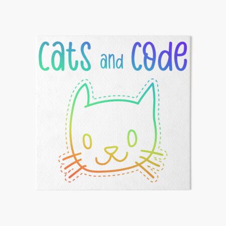 "Cats and Code Cute Programming Cat" Art Board Print by FoxCodeCreation ...