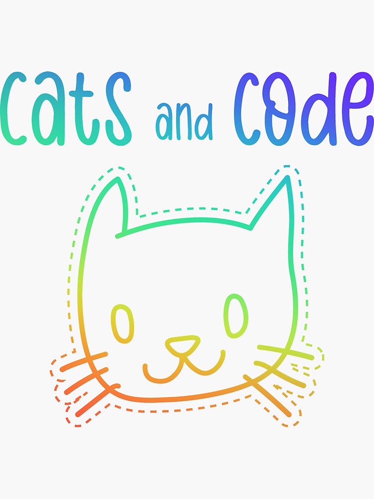 "Cats and Code Cute Programming Cat" Sticker for Sale by ...