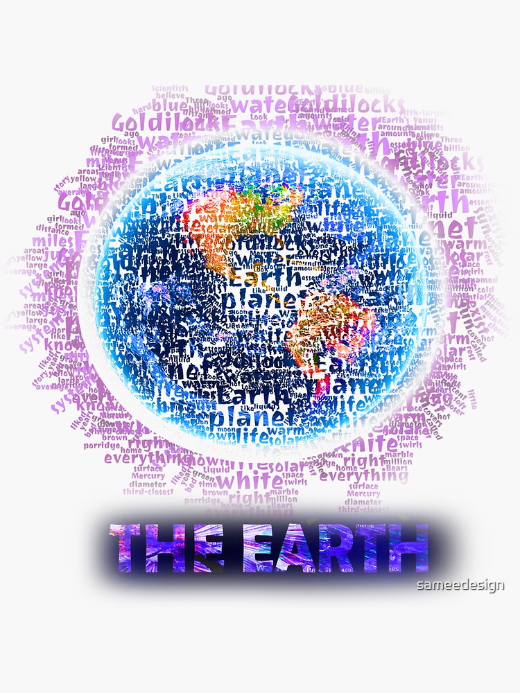 "Blue EARTH Planet Word Bubble Image150" Sticker for Sale by ...
