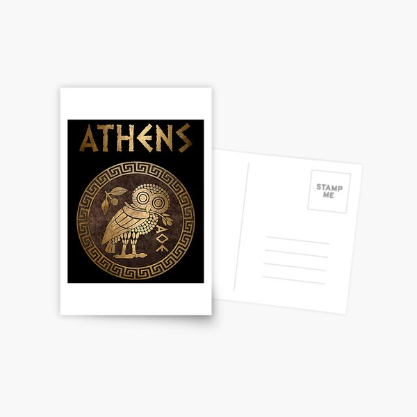 Postal for Sale con la obra «Atenas Atenas Búho Símbolo de la Diosa ...