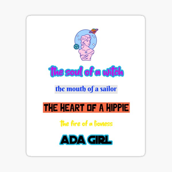 "ADA girl " Sticker for Sale by RubikGirl | Redbubble
