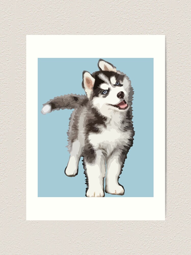 "Pomsky Portrait - Pomsky Lover Gift - Cute Puppy" Art Print for Sale ...