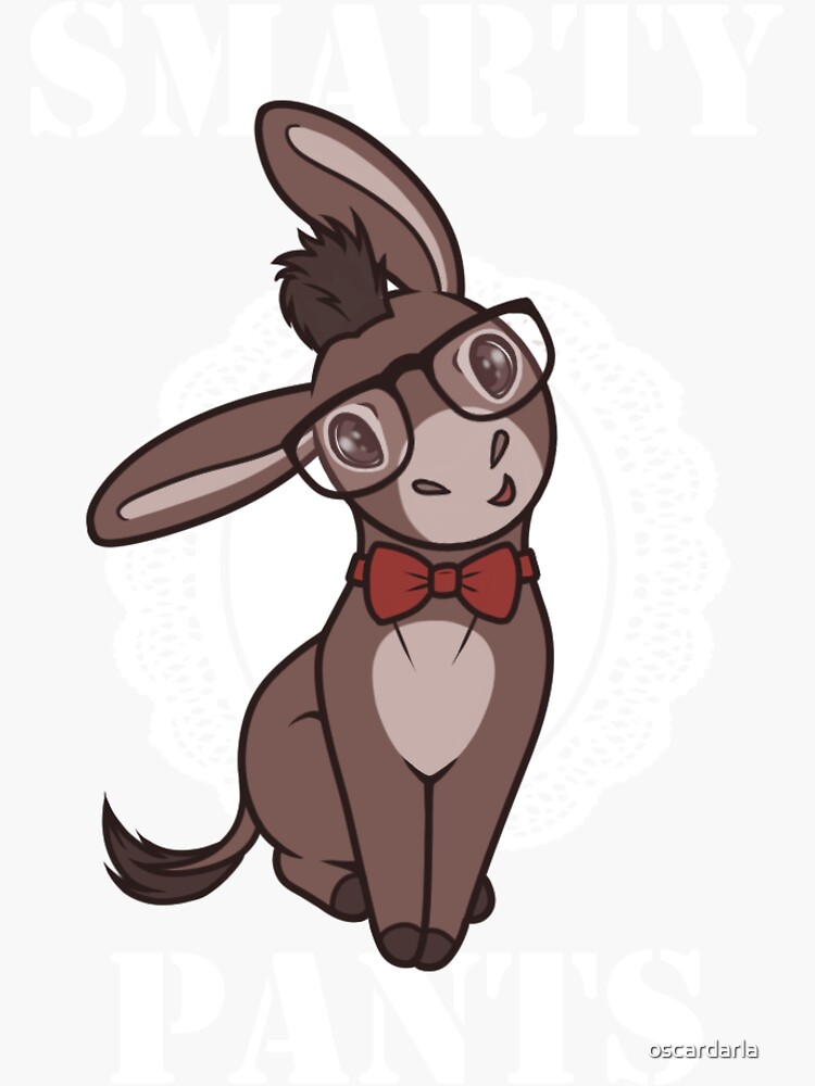 "Smarty Pants Donkey" Sticker for Sale by oscardarla | Redbubble