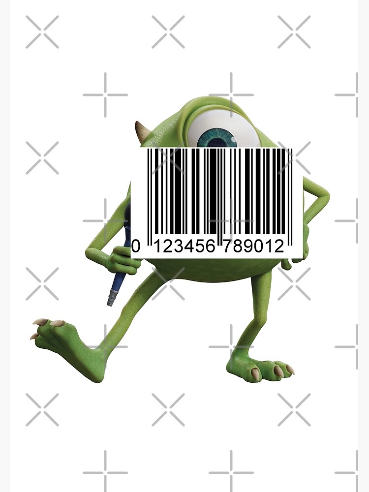 "Mike Wazowski Barcode - Monsters Inc" Art Print by ekulnoswad | Redbubble