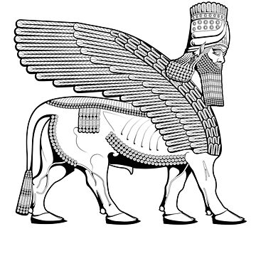 "Lamassu Winged Bull Black Side" Greeting Card for Sale by YousifAziz ...